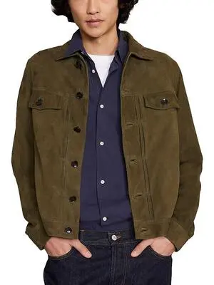 Officine Générale Liam Suede Jacket - Olive Original