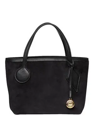 LIFFNER Sprout Micro Suede Tote - Black/gold
