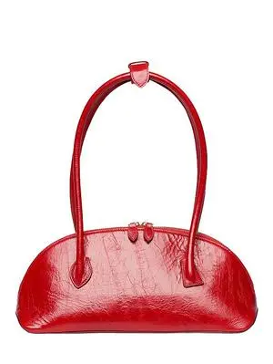 LIFFNER East/west Leather Dome Bag - Glossy Red