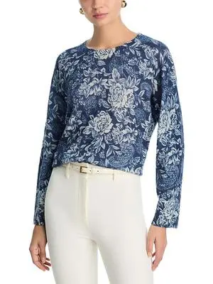 Bloomingdale'S 100% Cashmere Crewneck Sweater - Navy/white
