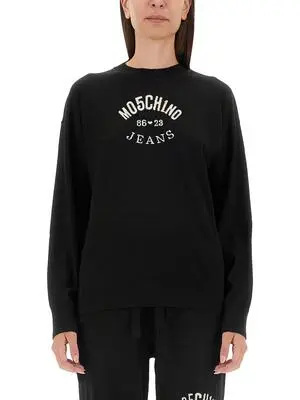 Moschino Jersey With Logo - Black