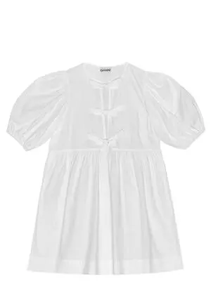 GANNI Poplin Mini Dress - White
