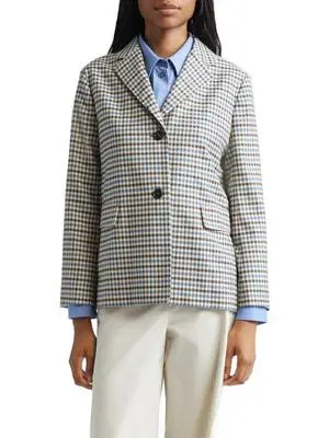 MAX MARA Nadia Check Wool & Cotton Jacket