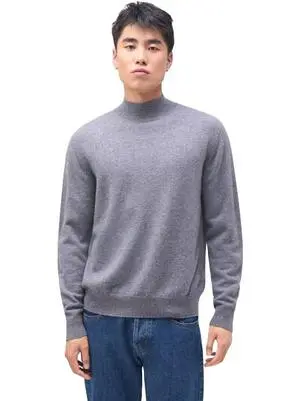 Gobi Cashmere Mock Neck Cashmere Sweater - Dim Gray