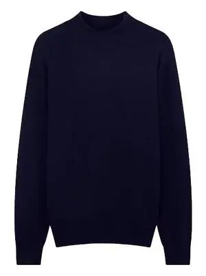 Gobi Cashmere Timeless Mock Neck Sweater - Navy Blazer