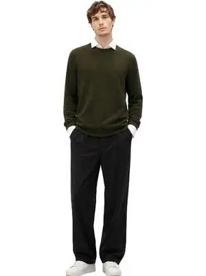 Gobi Cashmere Crewneck Cashmere Sweater - Avocado
