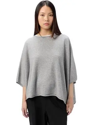 Gobi Cashmere Boat Neck Cashmere Poncho - High Rise