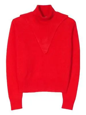 Gobi Cashmere Cashmere Dual-collar Sweater - Fiery Red