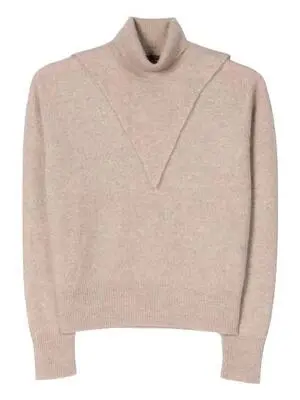 Gobi Cashmere Cashmere Dual-collar Sweater - Warm Grey