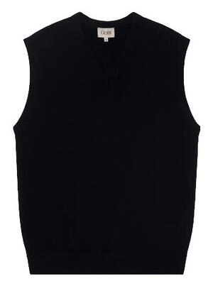 Gobi Cashmere Cashmere V-Neck Vest Black