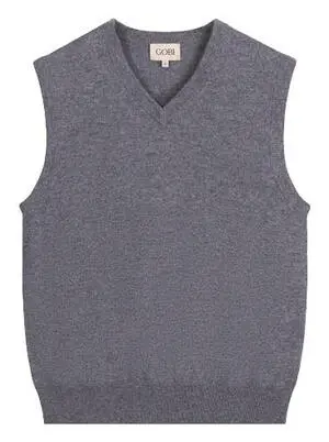 Gobi Cashmere Cashmere V-Neck Vest Dim Gray