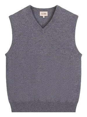 Gobi Cashmere Cashmere V-Neck Vest Dim Gray