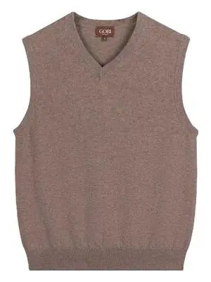 Gobi Cashmere Cashmere V-Neck Vest Taupe
