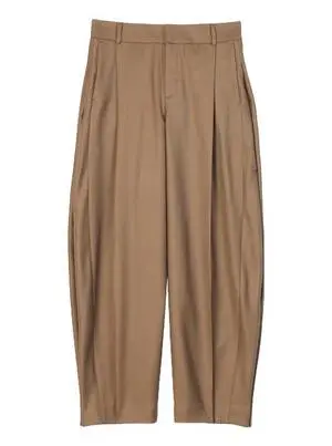 Gobi Cashmere Barrel-leg Cashmere Pants - Sepia