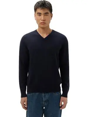 Gobi Cashmere V-neck Cashmere Sweater - Navy Blazer