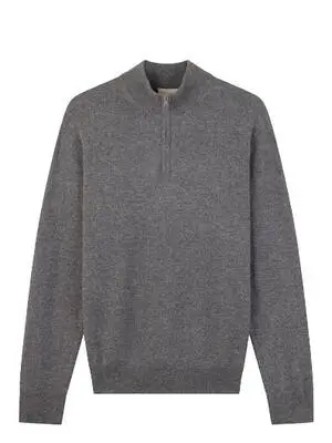 Gobi Cashmere Half-Zip Cashmere Sweater Dim Gray