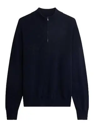 Gobi Cashmere Half-Zip Cashmere Sweater Navy Blazer