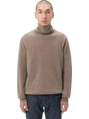 Gobi Cashmere Turtleneck Cashmere Sweater - Taupe