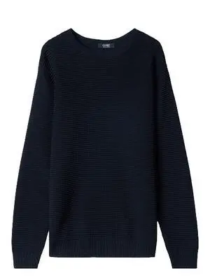Gobi Cashmere Textured-knit Silk Cashmere Sweater - Blue Graphite