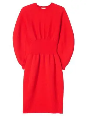 Gobi Cashmere Cashmere Sculptural Dress - Fiery Red