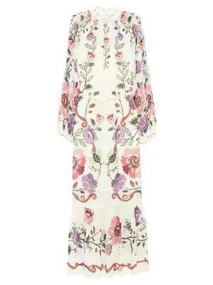 Farm Rio Floral-print Maxi Dress - White