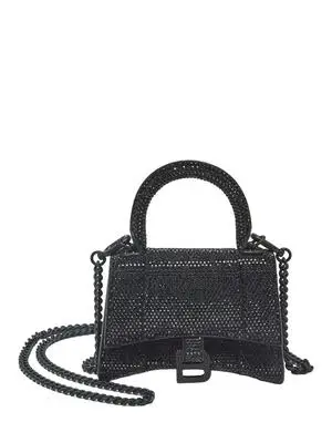 Balenciaga Hourglass Crystal-embellished Tote Bag - Black