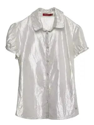 Burberry Metallic-effect Shirt - Silver