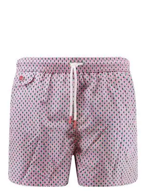 Kiton Geometric-pattern Swim Shorts - Red