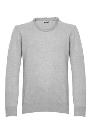 FRANZESE COLLECTION Ribbed Crew-neck Sweater - Grey