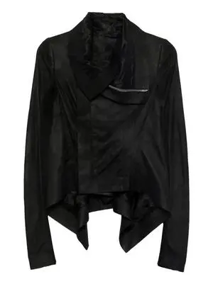 Rick Owens Naska Asymmetric Zip-up Biker Jacket - Black