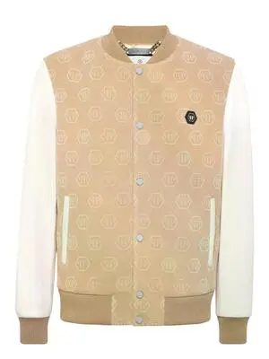Philipp Plein Monogram Varsity Bomber Jacket - Neutrals