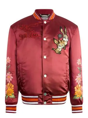 Philipp Plein Embroidered Bomber Jacket - Red