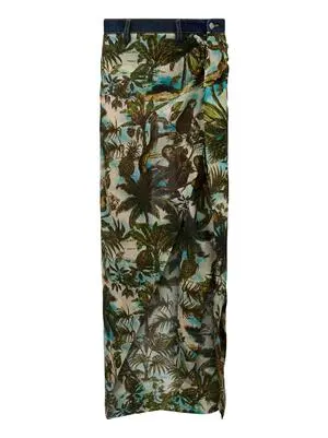 Dsquared2 Tropical-print Midi Skirt - Green