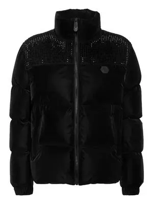 Philipp Plein Rhinestone-embellished Puffer Jacket - Black
