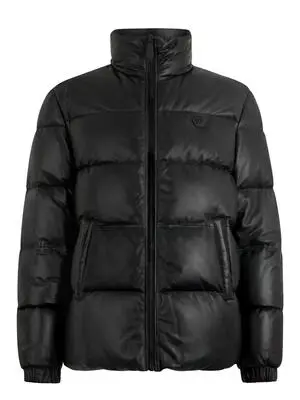 Philipp Plein Leather Puffer Jacket - Black