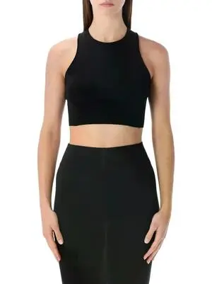 Rick Owens Cropped Racer Back Top - Black