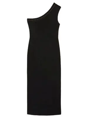 TWINSET Studded One-shoulder Knit Dress - Black
