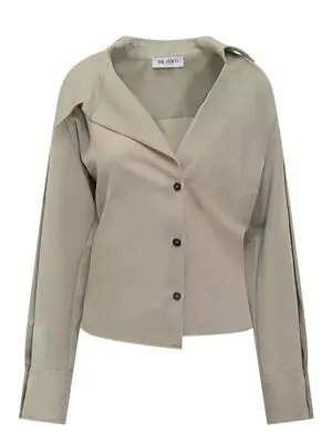 Attico Button Collar Shirt - Neutrals