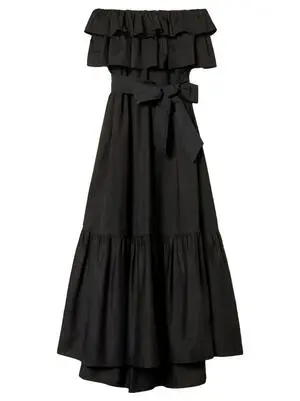 TWINSET Ruffled Off-the-shoulder Dress - Black