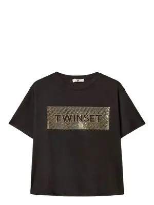 TWINSET Logo-detail T-shirt - Black