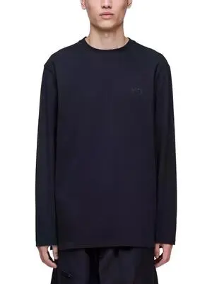 Y3 Logo-print Long-sleeved T-shirt - Black