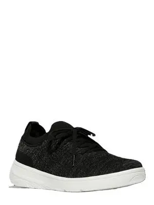 Fitflop Super-q Knit Slip-on Sneakers - Black/silvereen