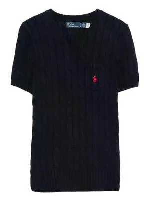Polo Ralph Lauren Cable-knit Pocket T-shirt - Blue