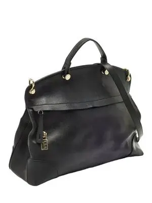 Furla Piper Leather Tote Bag - Black