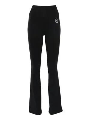 SPORTY & RICH Srhwc Logo Flared-hem Leggings - Black