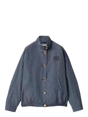 Miu Miu Oversized Check-pattern Jacket - Blue