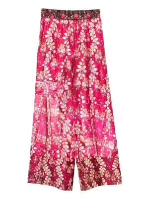 PIERRE-LOUIS MASCIA Flora-print Palazzo Trousers - Pink