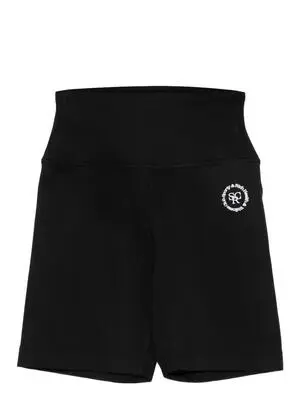 SPORTY & RICH Srhwc High-waisted Logo Shorts - Black
