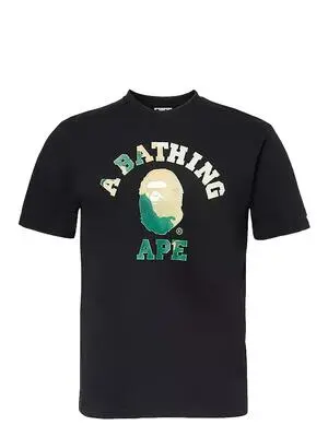 A BATHING APE Tie Dye College T-shirt - Black