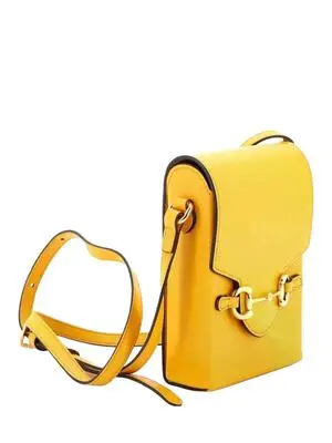 Gucci Horsebit 1955 Leather Mini Crossbody Bag - Yellow